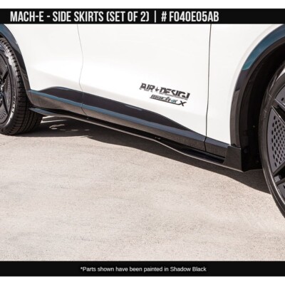 Fits 21-25 Mustang Mach-E Air Design Rocker Side Skirts Gloss Black ...