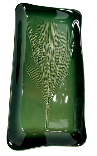 Kay Wayne Pottery Green Pine Needle Tray / Platter 13-1/4" x 6-3/4" | eBay