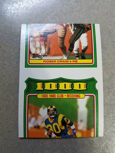 Roger Craig Henry Ellard 1988 Topps NFL 1000 Yard Club MISCUT Rare ...