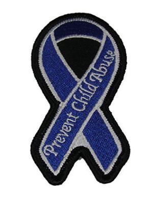 DARK BLUE PREVENT CHILD ABUSE RIBBON AWARENESS PATCH PREVENTION KID ...