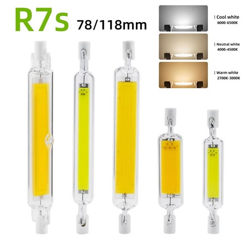 78mm 118mm R7s Led Bulb Dimmable Ceramic Glass Tube Light Cob 7w 28w