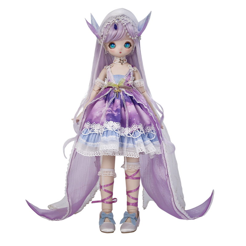 1/4 BJD Doll 40cm Doll SD Dolls Purple Cartoon Clothes Outfits Wig Blue ...