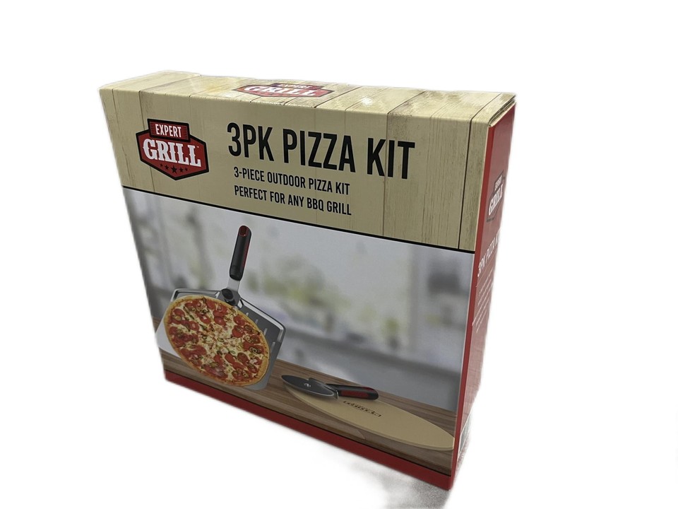 EG 3PCS PIZZA KIT with pizza stone, pizza peel,pizza cutter & | eBay