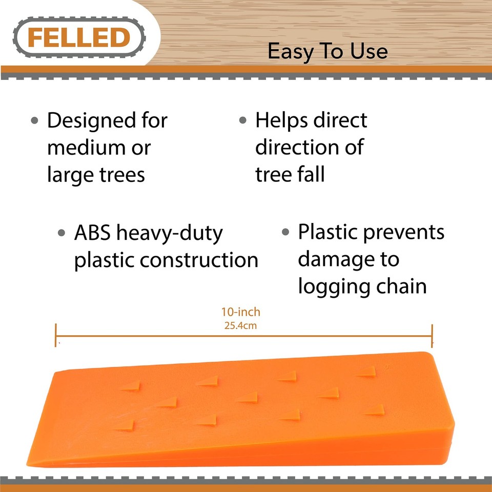 Spiked Tree Felling Wedges for Tree Cutting – 10in Orange Plastic ...