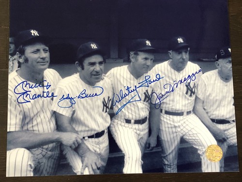 Yogi Berra /Mickey Mantle /Whitey Ford /Joe DiMaggio Signed 8x10 Photo ...