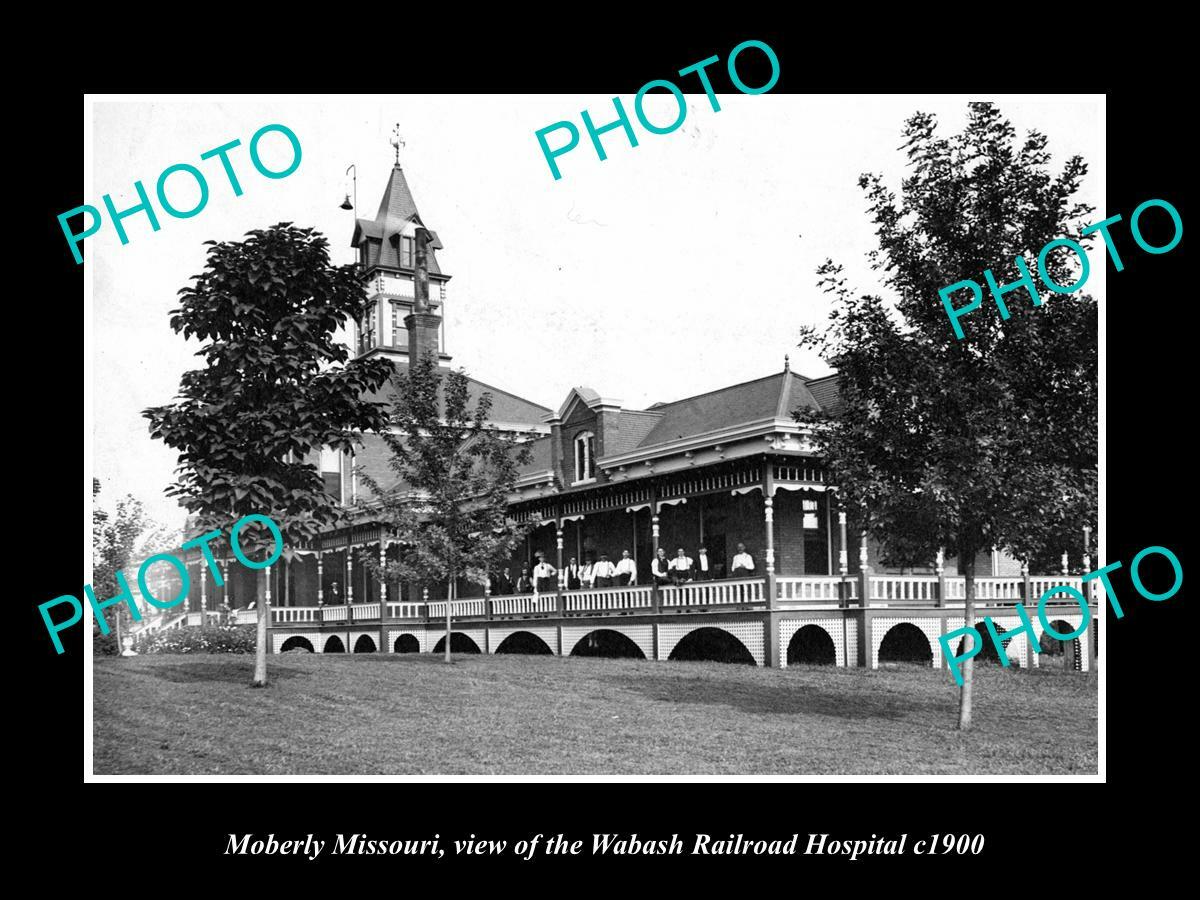 OLD POSTCARD SIZE PHOTO OF MOBERLY MISSOURI THE WABASH RAILROAD ...