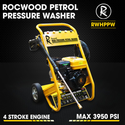 RocwooD Petrol Pressure Washer 3950 PSI 7HP 10 Litre High Power Jet ...