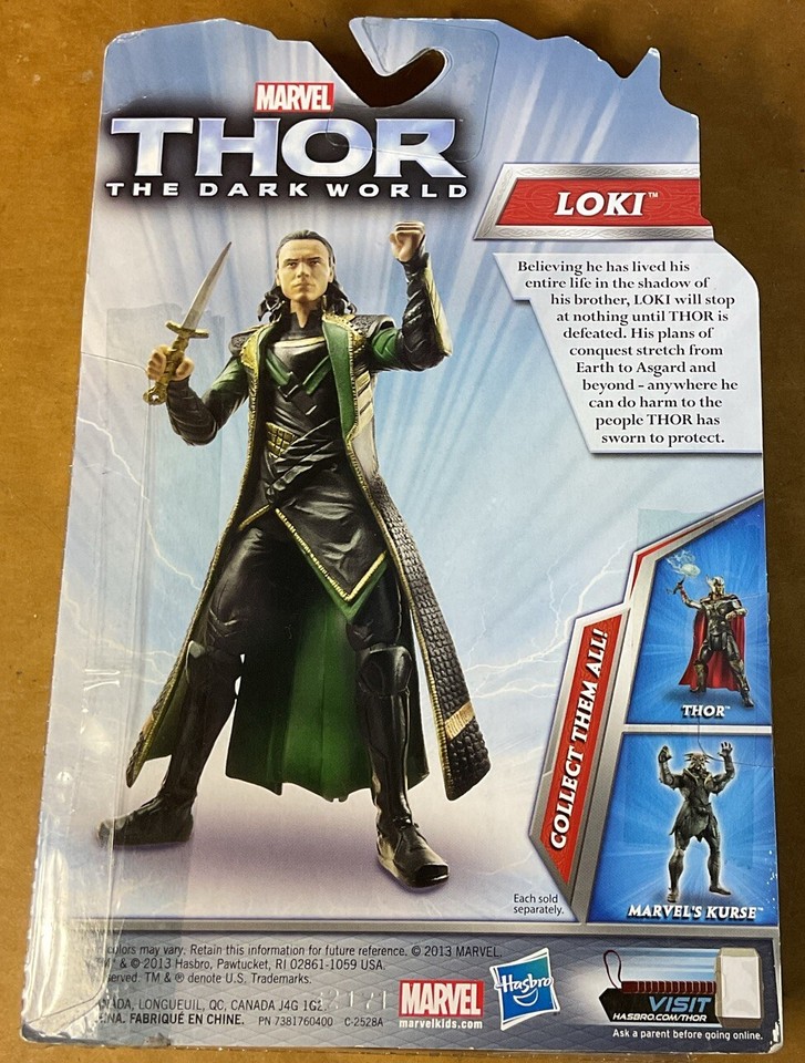 LOKI w/ Frost Dagger Thor: The Dark World MARVEL Hasbro Figure SEALED ...