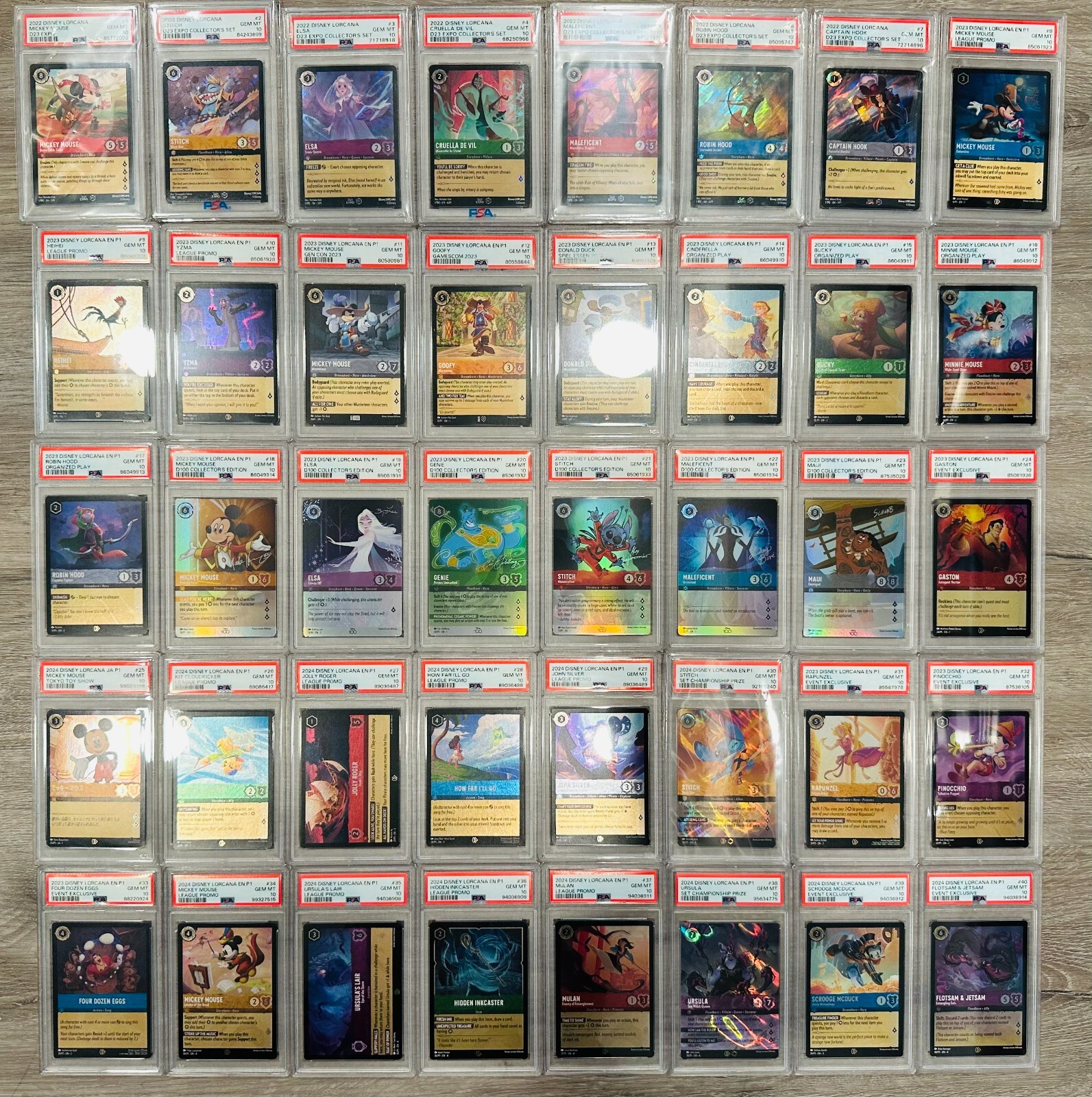 Disney Lorcana - P1 Promo 40-Card Set PSA 10 (includes D23 Elsa 2022 ...