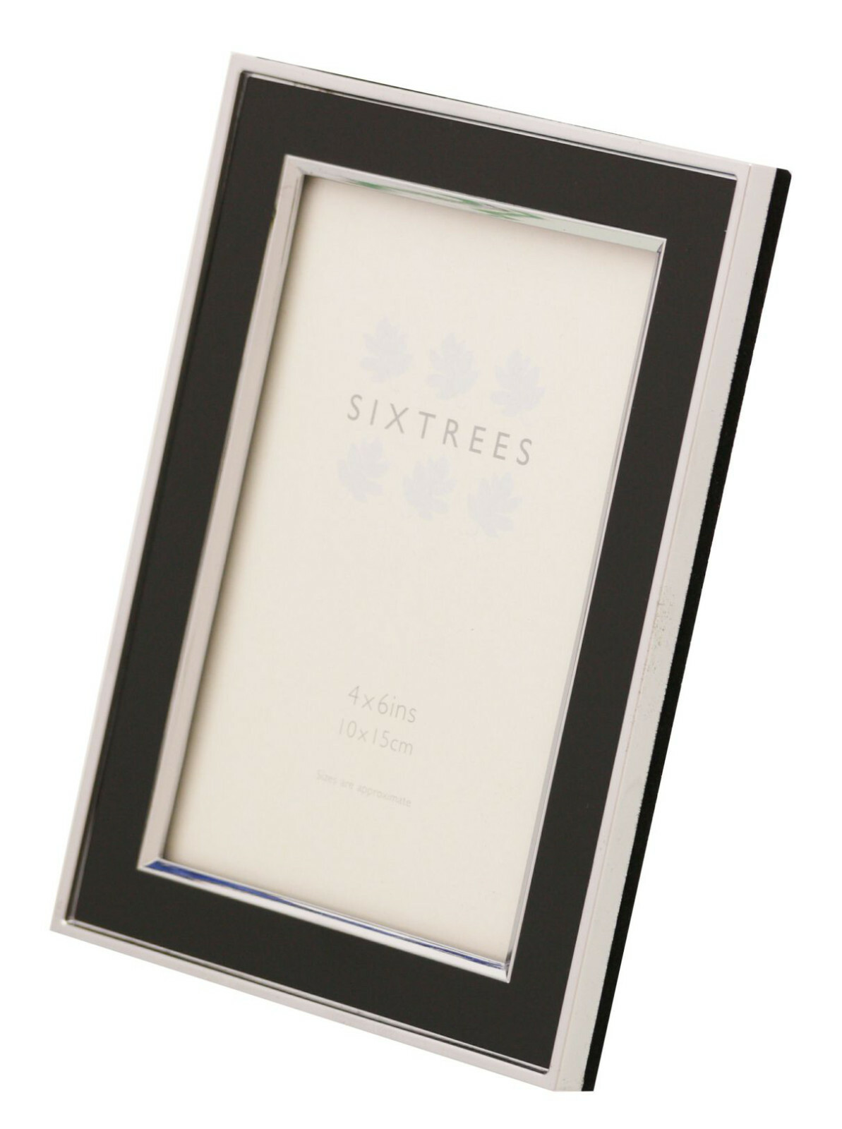 Sixtrees Abbey Polished Silver and Black inlay Photo Frames 4 x 6 - 8 x ...