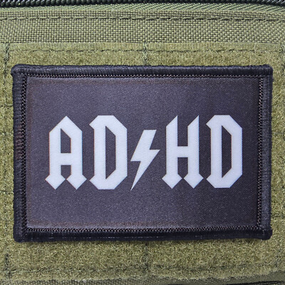 ADHD Morale Patch Tactical Military Army USA Flag Hook & Loop | eBay