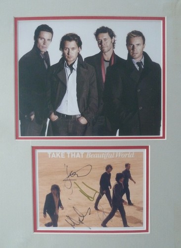 Take That Autographed Photo Gary Barlow, Mark Owen, Howard Donald ...