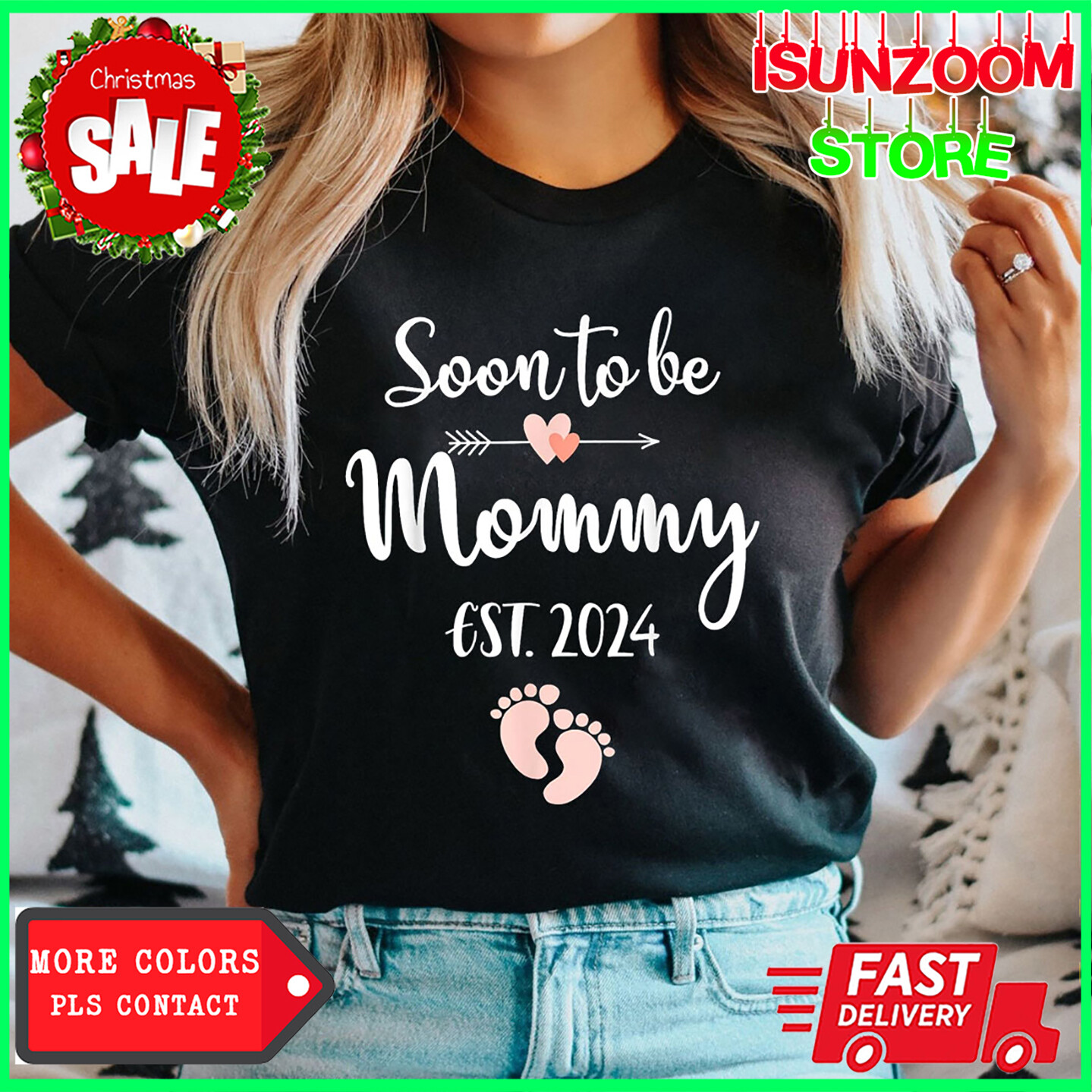 Soon To Be Mommy 2024 For Mom Pregnancy Announcement T Shirt Long
