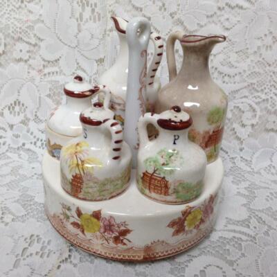 Vintage, Rare, Japan, Variant Gaudy Blue Willow 9pc Condiment set | eBay