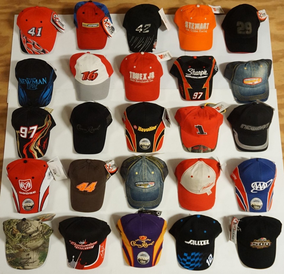 Lot of 25 NASCAR Racing Hats! NEW w/ tags! Gordon, Dale Jr, Harvick ...
