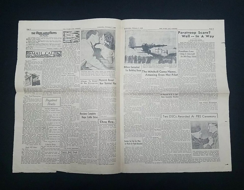 WWII Stars and Stripes Newspaper Feb 7 1945 YALTA CONFERENCE Manila ...