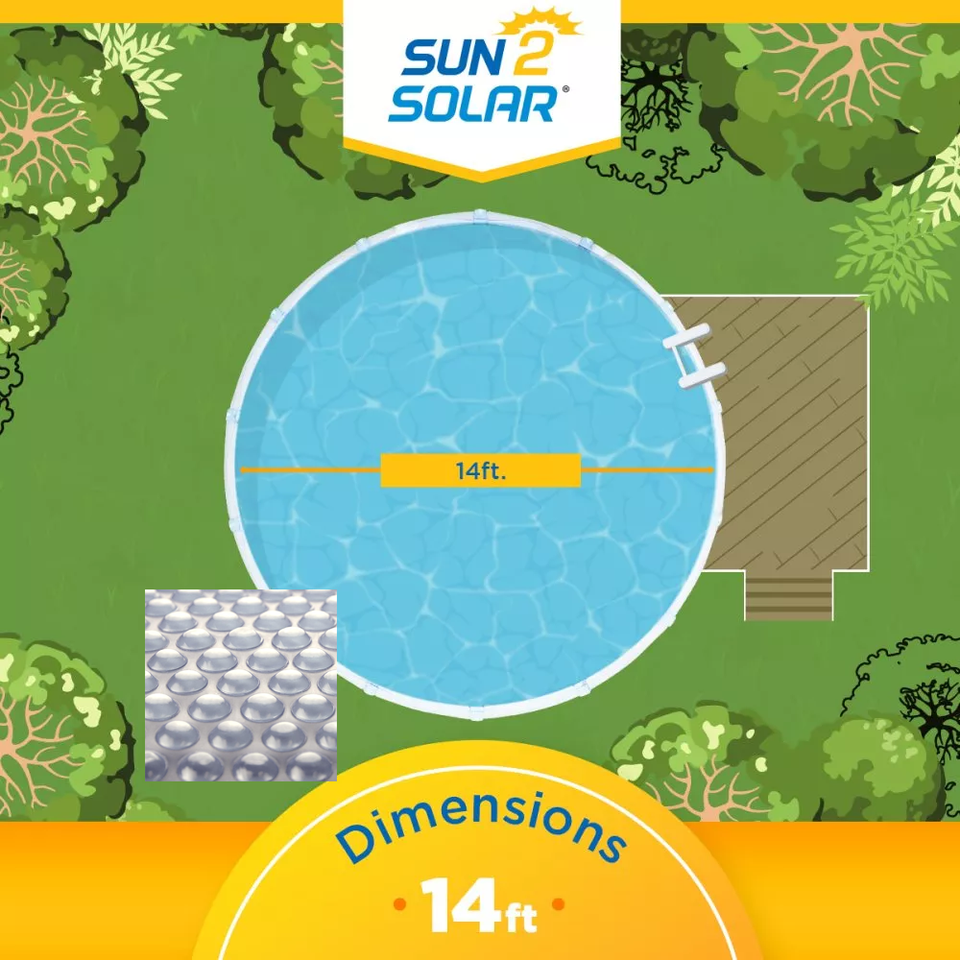 Sun2Solar 1600 Series Clear Round Swimming Pool Solar Covers - (Choose ...