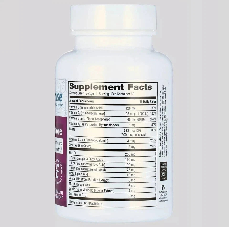 EyePromise Restore Supplement Complete Macular Health Formula 60 ...