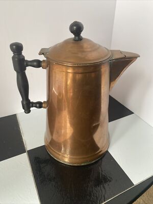 Vintage Copper Coffee Pot with Wood Handle Made in USA | eBay