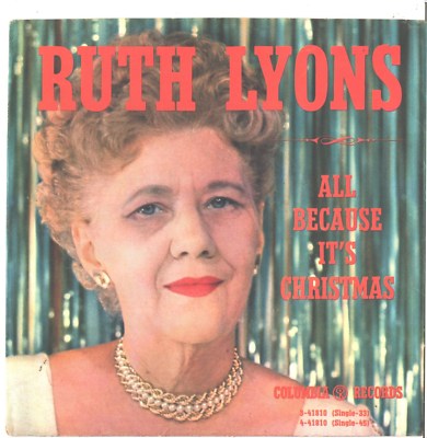RUTH LYONS--PICTURE SLEEVE+INSERT--(ALL BECAUSE IT'S CHRISTMAS)--PS ...