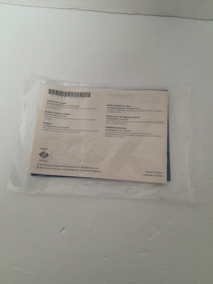 Sony PS3 Slim Quick Start Guide & Safety manual New in original plastic ...