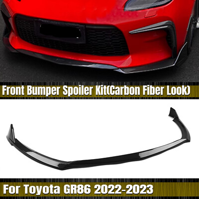 Car Front Bumper Spoiler Lip Set For Toyota GR86 2022-2026 Carbon Fiber ...