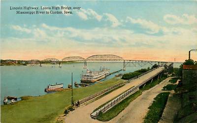 Iowa, IA, Clinton, Lyons High Bridge over Mississippi River Postcard | eBay