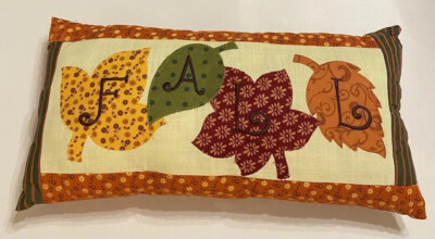 Fall Leaves Print 8” x 18” Colorful Rectangle Pillow EUC! | eBay