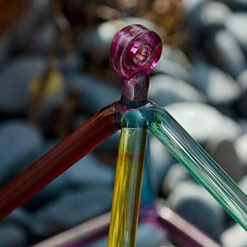 10 inch Rainbow Colored Triangle Crystal Singing Pyramid with Striker ...