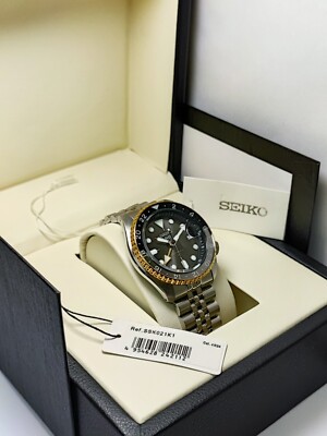 Original Seiko 5 Sport Automatic GMT Black Dial Cal.4R34 Men Wristwatch ...