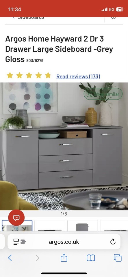 Argos Hayward high gloss unit. £150. Collection Wallyford EH21. Exc ...