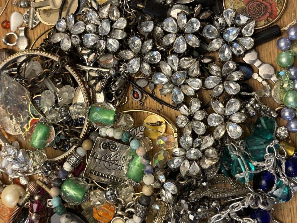 Mixed Jewelry Lot Craft Harvest Junk Wear Sell Repair 6+ Pounds Vintage ...