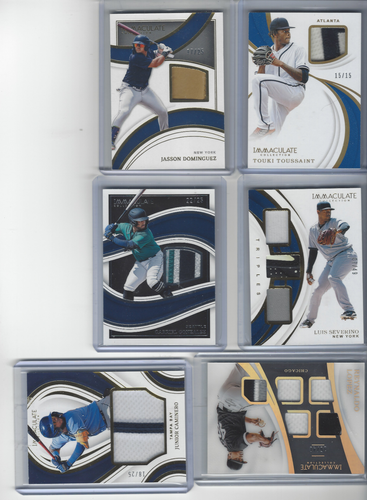 24 CARD LOT OF RELICS OF NATIONAL TREASURES AND IMMACULATE COLLECTION ...