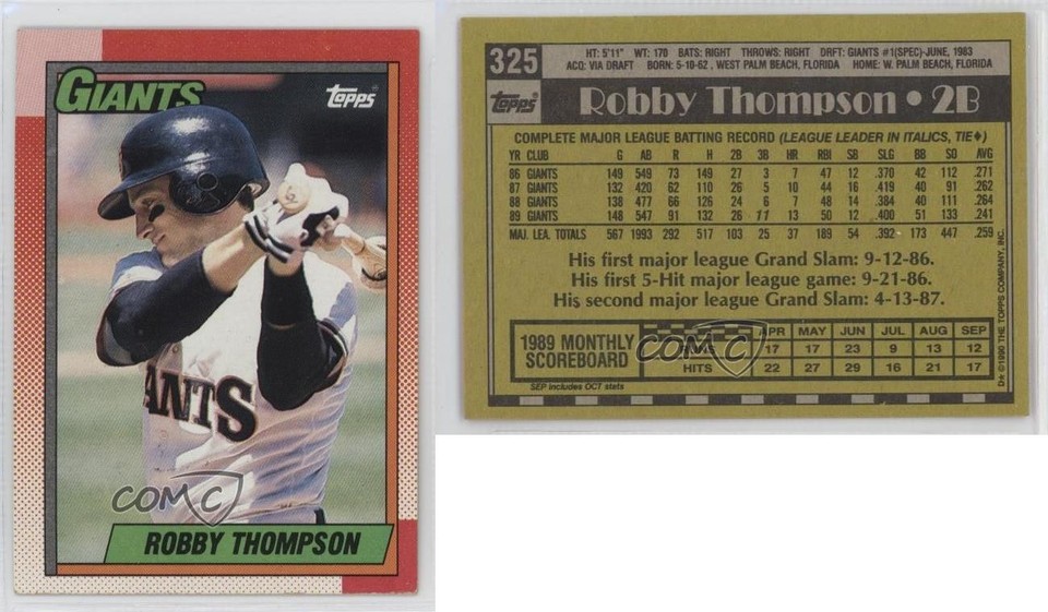 1990 Topps Robby Thompson #325 1h8p | eBay