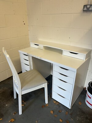 IKEA Lagkapten & Alex 10 drawer Desk with Desk Topper & Ekedalen Chair ...