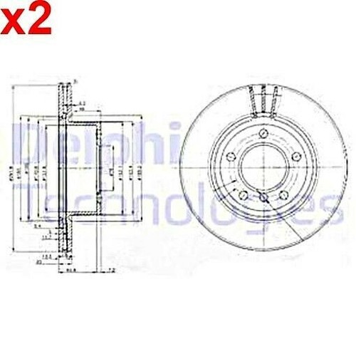 2X DELPHI Bremsscheibe Für BMW 34116854997 | eBay