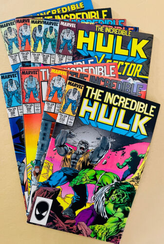 INCREDIBLE HULK 332-339, 341 (9 bk lot) all DAVID/McFARLANE 1987 Marvel ...