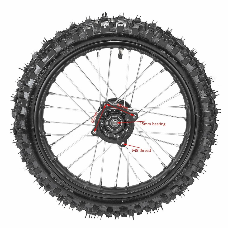 KLX110 KX65 CRF50 XR Pit Bike Rear Swing Arm Front Forks 14" + 12 ...