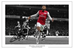 THIERRY HENRY Signed Autograph PHOTO Fan Gift Signature Print ARSENAL ...