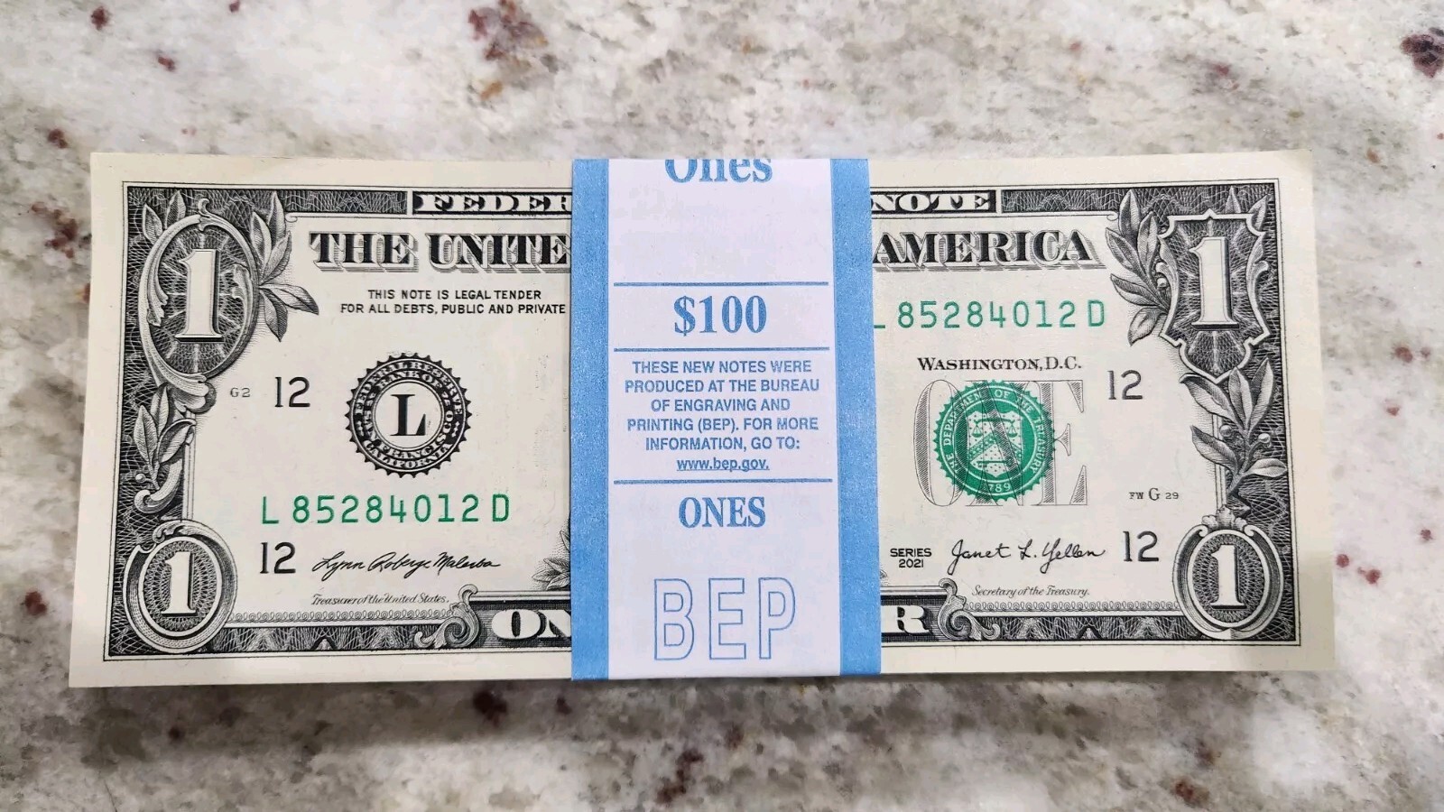 NEW 2021 $1 BILLS (100) UNCIRCULATED SAN FRANCISCO BRICK | eBay