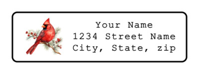 400 Personalized Cardinal Return Address Labels Stickers 1/2" x 1 3/4 ...