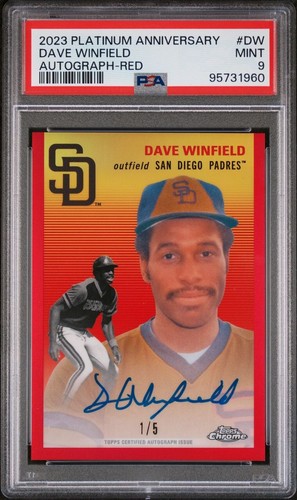 2023 Topps Chrome Platinum Anniversary Dave Winfield Red Auto #/5 PSA 9 ...