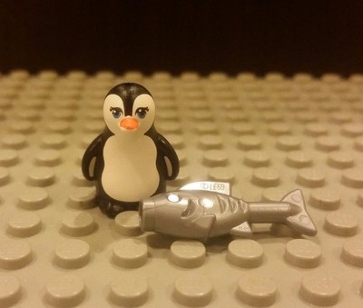 Lego NEW Friends Penguin With Silver Fish | eBay