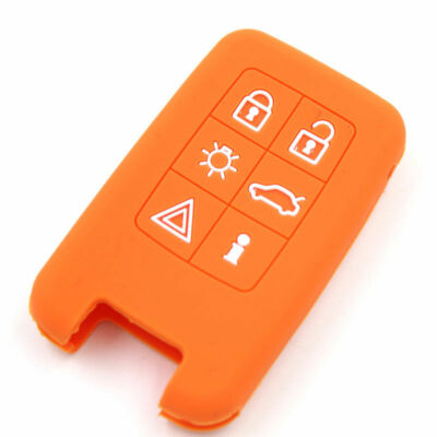 Orange 6BTN Silicone FOB Remote Key Cover Bag fit for VOLVO V40 S80 ...