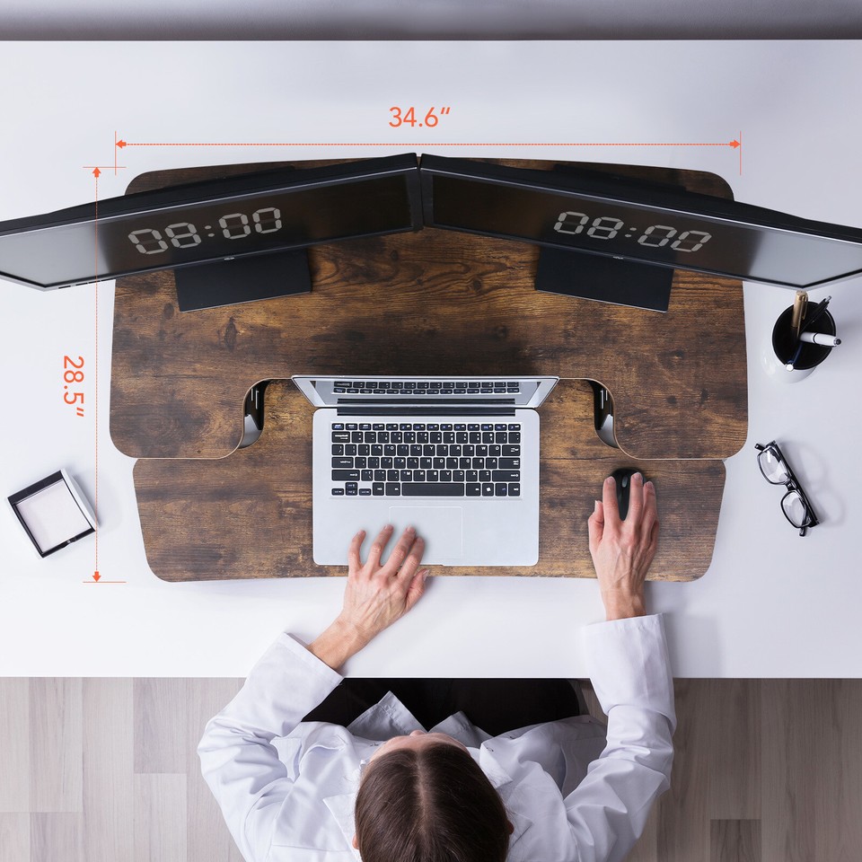 FlexiSpot 35" Standing Desk Riser Keyboard Tray Stand Up Desk Converter ...