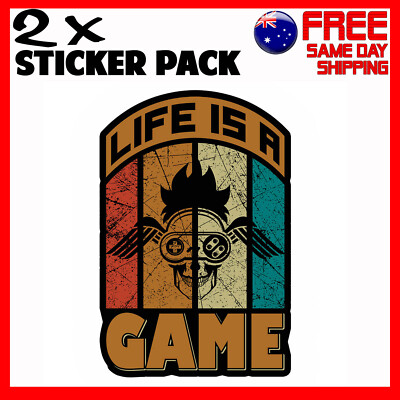 2 x Stickers - Life Is A Game Gamer - Car Bumper Funny Novelty Sticker ...