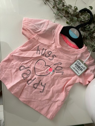 Baby girl Pink tops ‘hugs for daddy’ short sleeve 3 months T-shirt ...