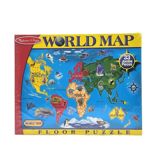 Melissa & Doug World Map Jumbo Jigsaw Floor Puzzle 33 pieces, 2 feet by ...