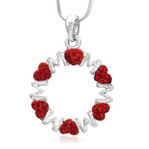 Love Mom Mother's Day Valentines Day Gift Red Heart Charm Pin Brooch ...