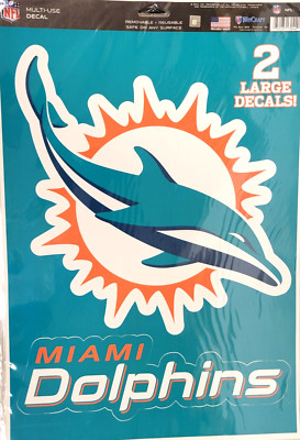 Miami Dolphins - Multi Use Decal - 11" x 17" Sheet, New (Sheet of 2 ...